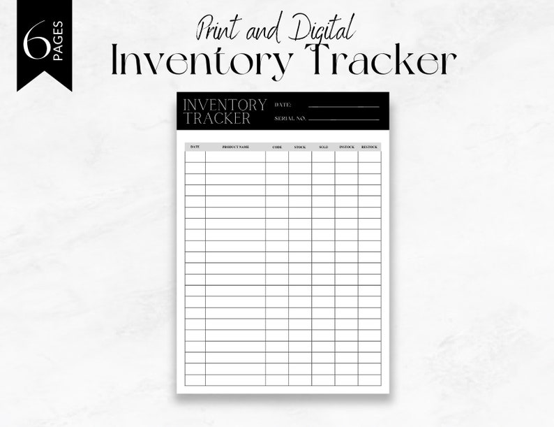Inventory Tracker, A4 Inventory Log Printable, Daily Sales Log Editable ...