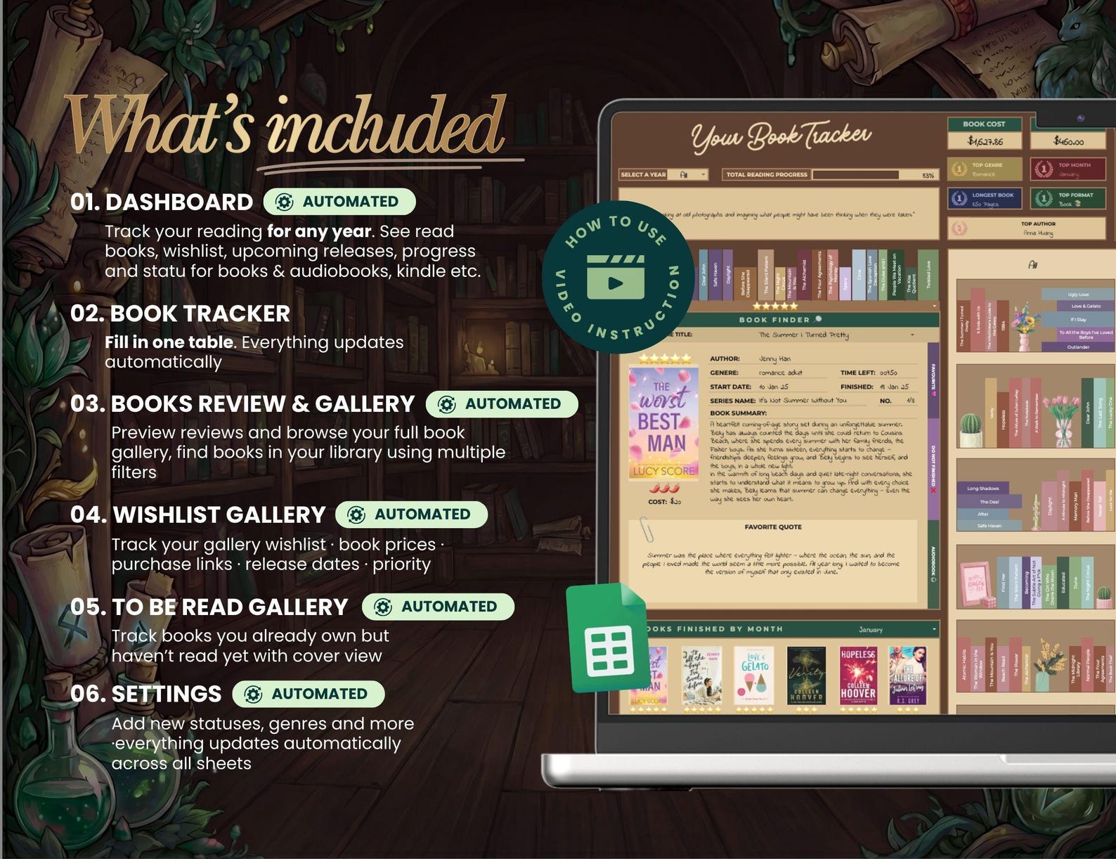 The Ultimate Book Tracker, Google Sheets, Personal Digital Library ...