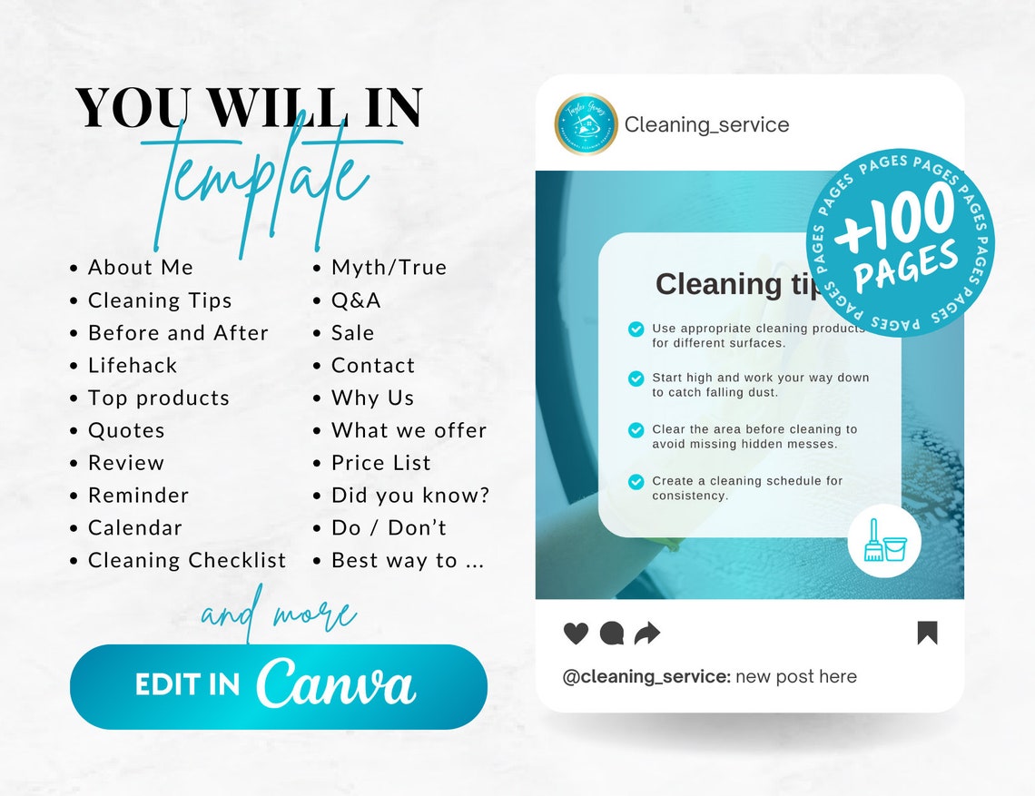 Cleaning Business Instagram Templates Cleaning Service Instagram Post ...