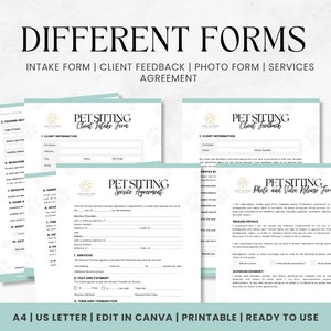 Pet Sitting Service Agreement/contract, Editable & Printable Pet ...