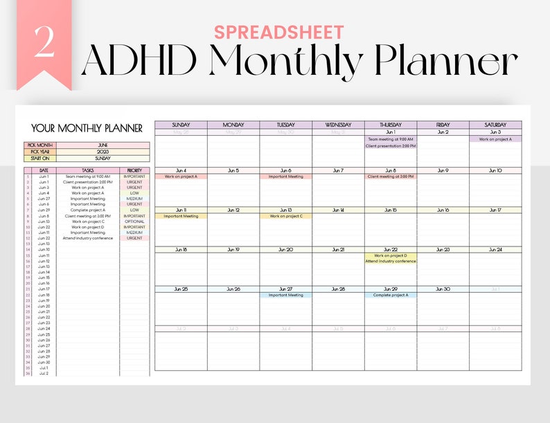 ADHD Planner for Google Sheets Adhd Digital Planner Daily - Etsy