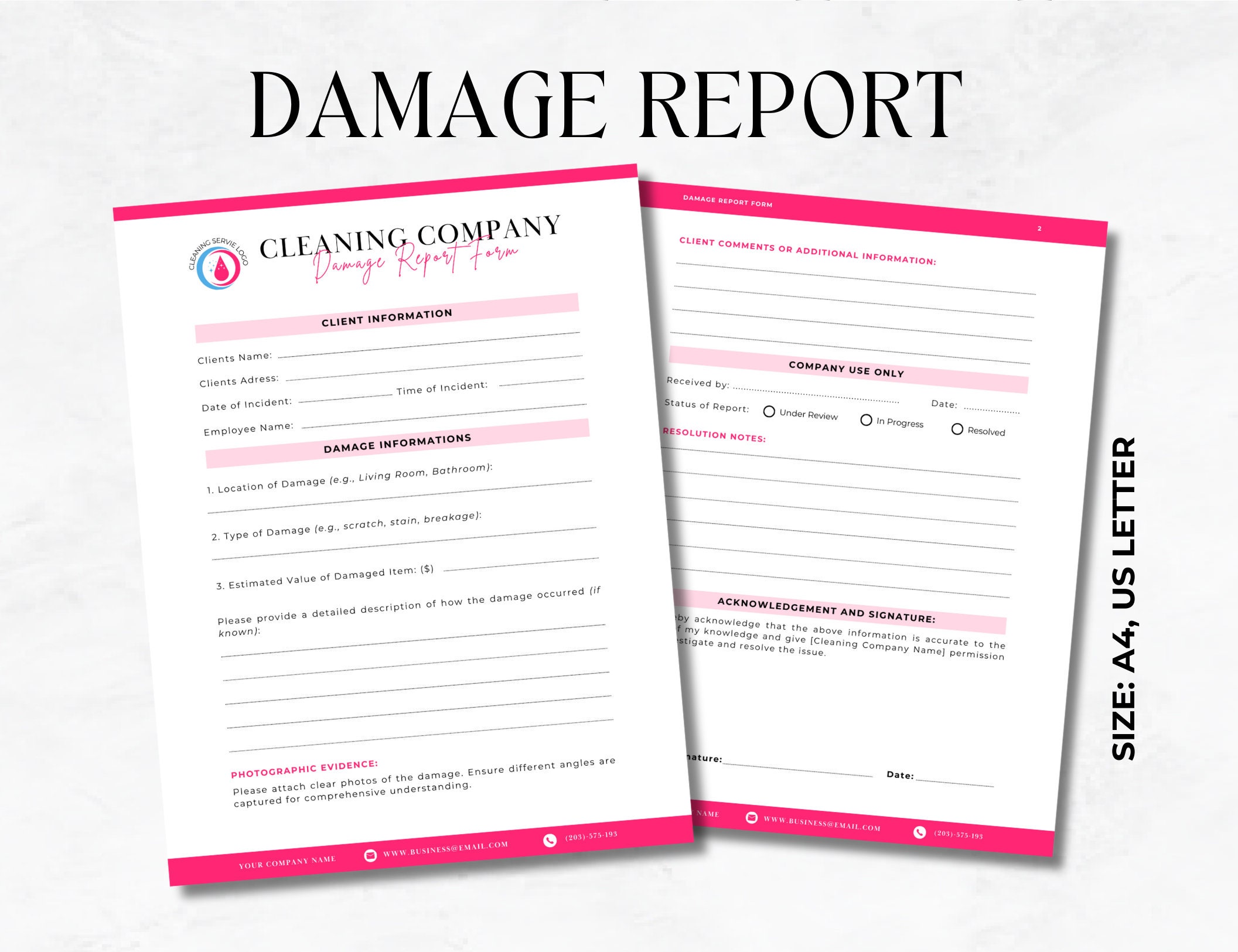 Cleaning Service Forms Cleaning Business Contract Cleaning Intake Form ...