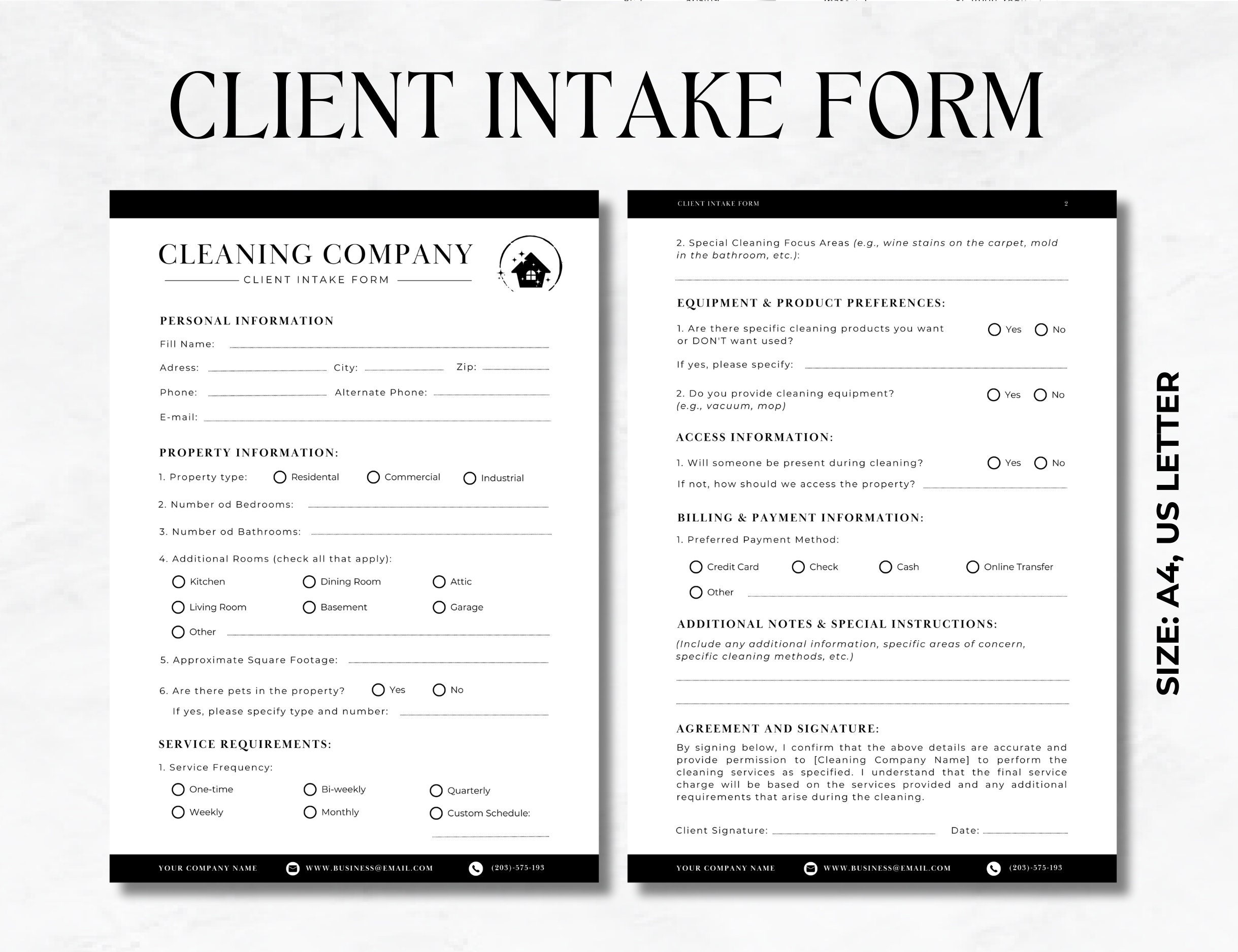 Cleaning Business Forms Bundle Cleaning Business Forms Cleaning Service ...