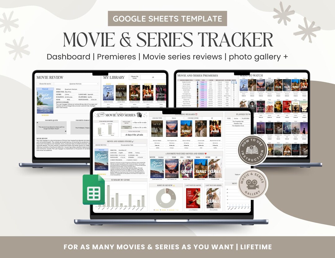 Movies & Series Tracker, Series Planner Spreadsheet Template, Movie ...