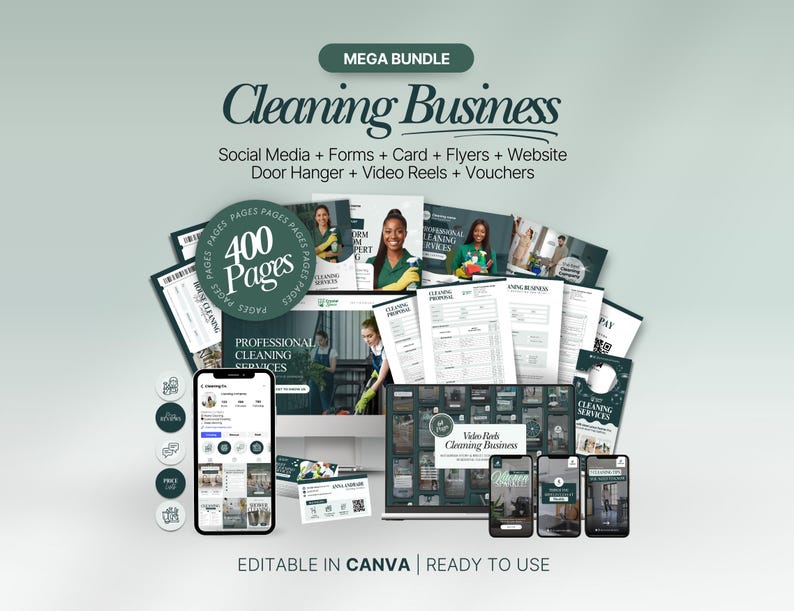 Cleaning Service Bundle, Cleaning Business, Intake Form, Cleaning ...
