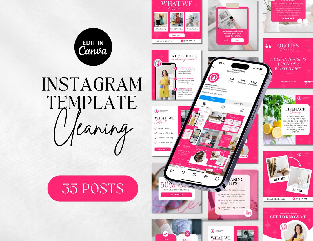 Cleaning Business Instagram Templates | Cleaning Service Instagram Post ...