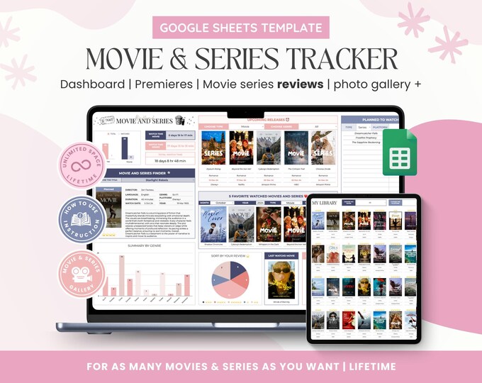 Movie and TV Show Tracker Spreadsheet Template for Google Sheets ...