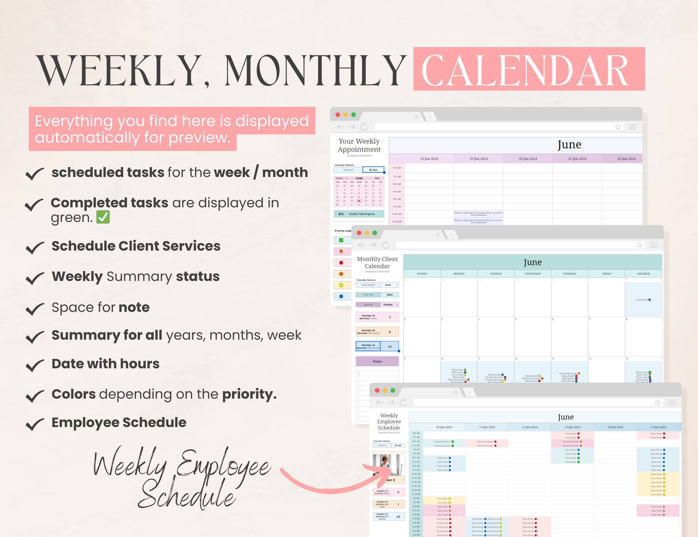Cleaning Services CRM Bundle, Editable Client Tracker, Task Tracker ...