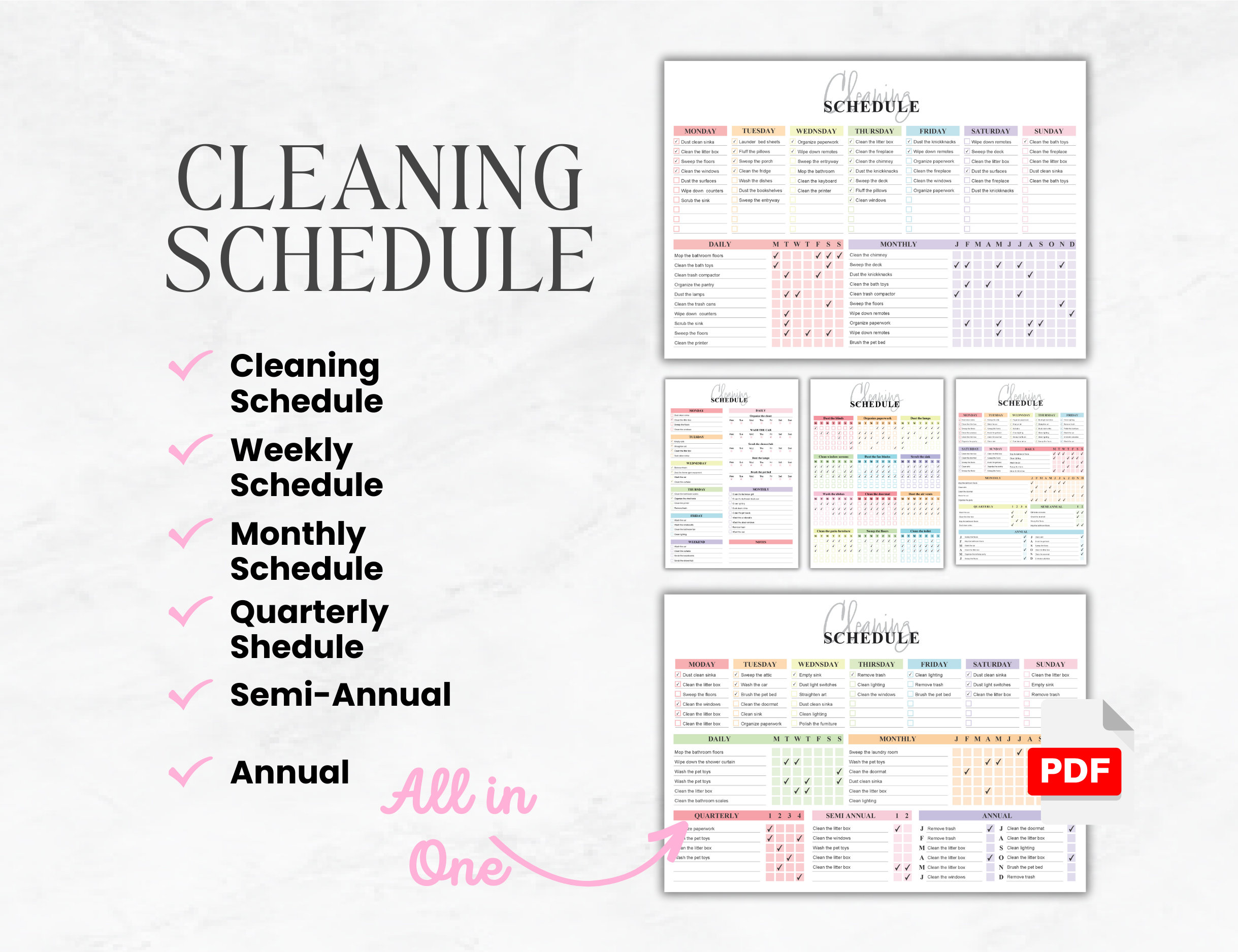 ADHD Cleaning Schedule, Editable Cleaning Planner, Home Cleaning ...