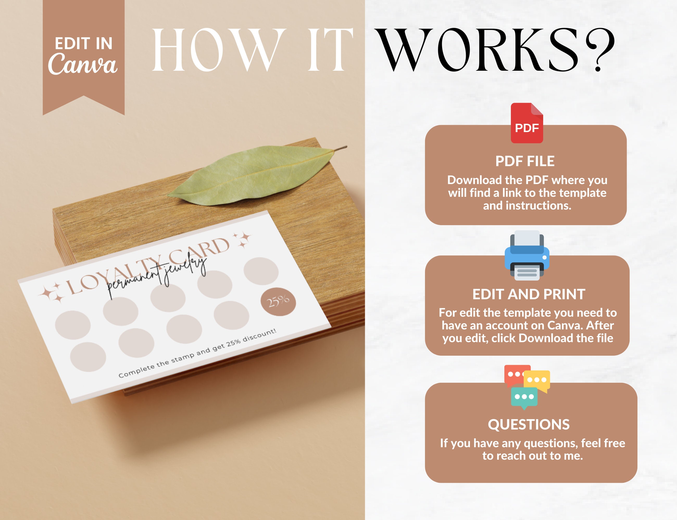 Permanent Jewelry Business Card Templates: Canva Editable (digital ...