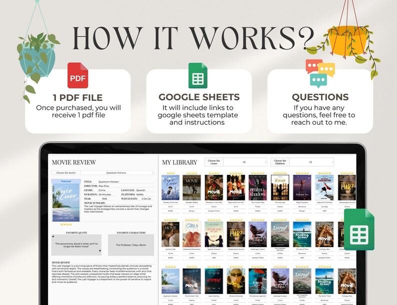 Movie & Series Tracker: Google Sheets Planner (digital Download) - Etsy