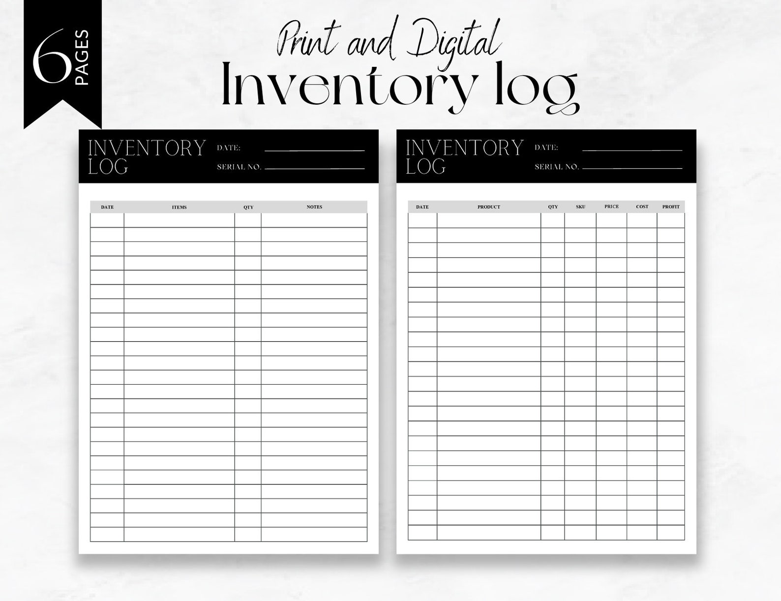 Inventory Tracker, A4 Inventory Log Printable, Daily Sales Log Editable ...