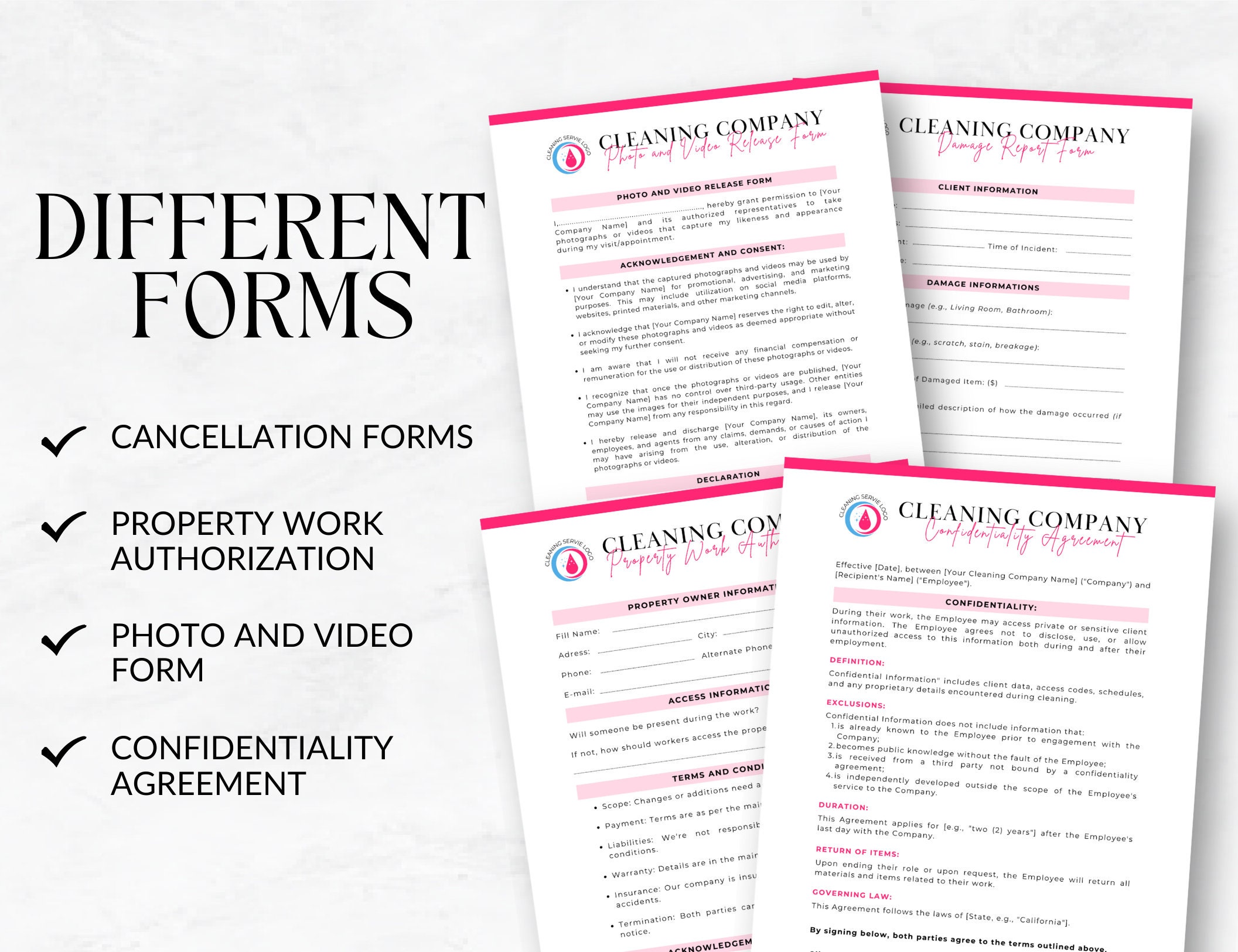 Cleaning Service Forms Cleaning Business Contract Cleaning Intake Form ...