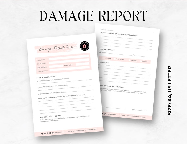 Cleaning Service Forms Bundle, Cleaning Business Forms Editable ...