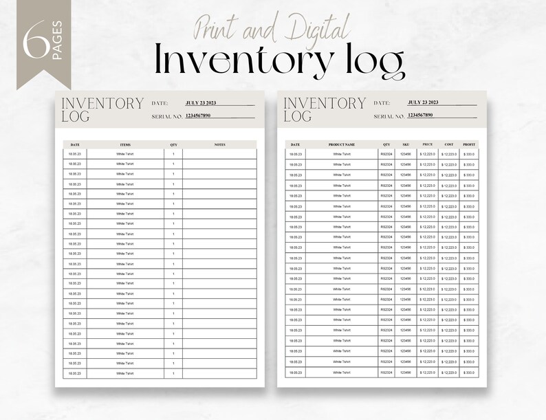 Track Inventory for Small Business, Inventory Tracker, Inventory Log ...