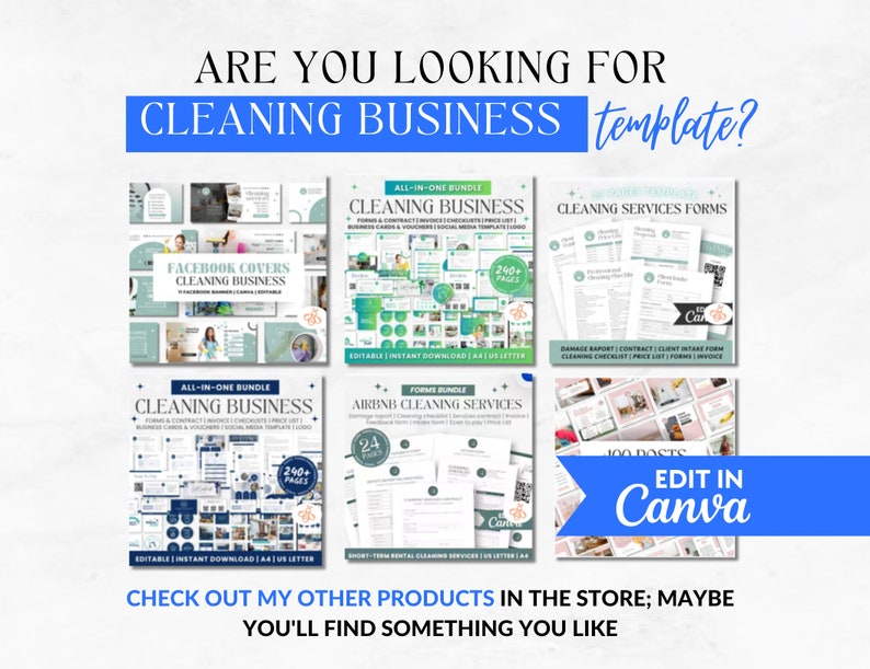 Cleaning Business Instagram Templates: Social Media Posts, Canva ...