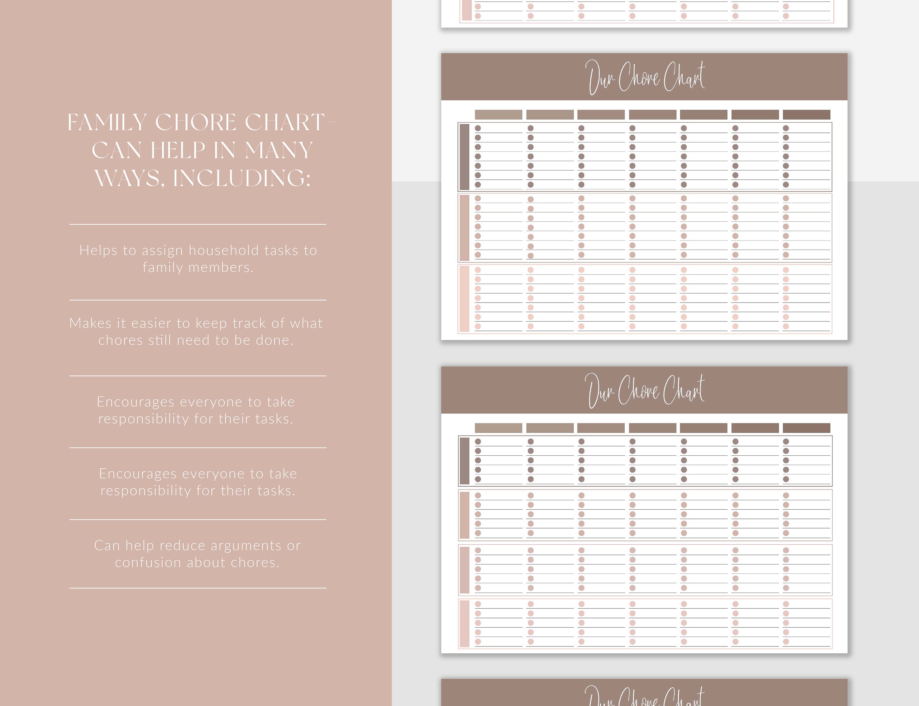 Responsibility Chore Chart for Kids and Adults: Organize Your Life With ...
