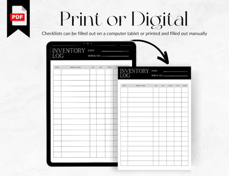 Inventory Tracker, A4 Inventory Log Printable, Daily Sales Log Editable ...