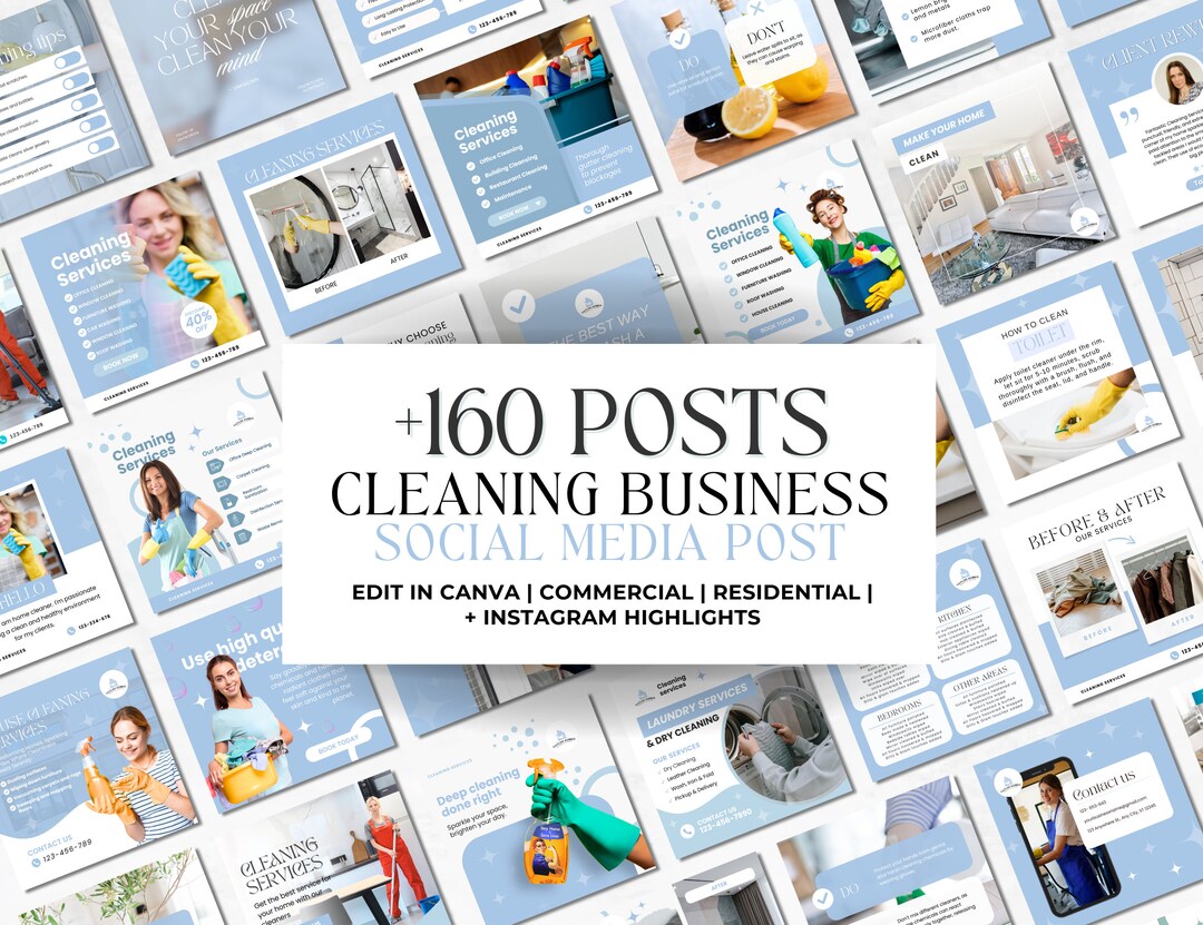 Cleaning Business Instagram Templates, Cleaning Service Instagram Post ...