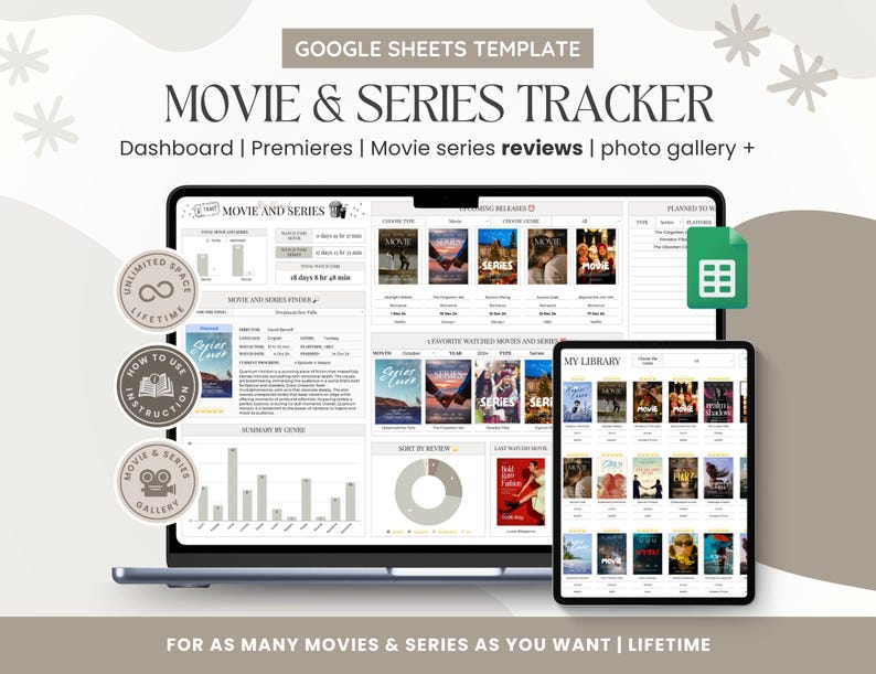 Movie & Series Tracker: Google Sheets Template (digital Download) - Etsy