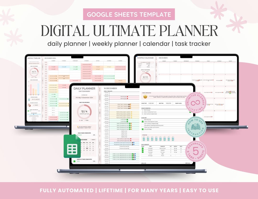 Ultimate Digital Planner Spreadsheet, 2025 Digital Planner, Adhd ...