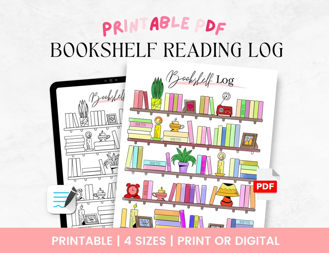 Book Tracker Printable, Summer Reading Log, Bookshelf Reading Log ...