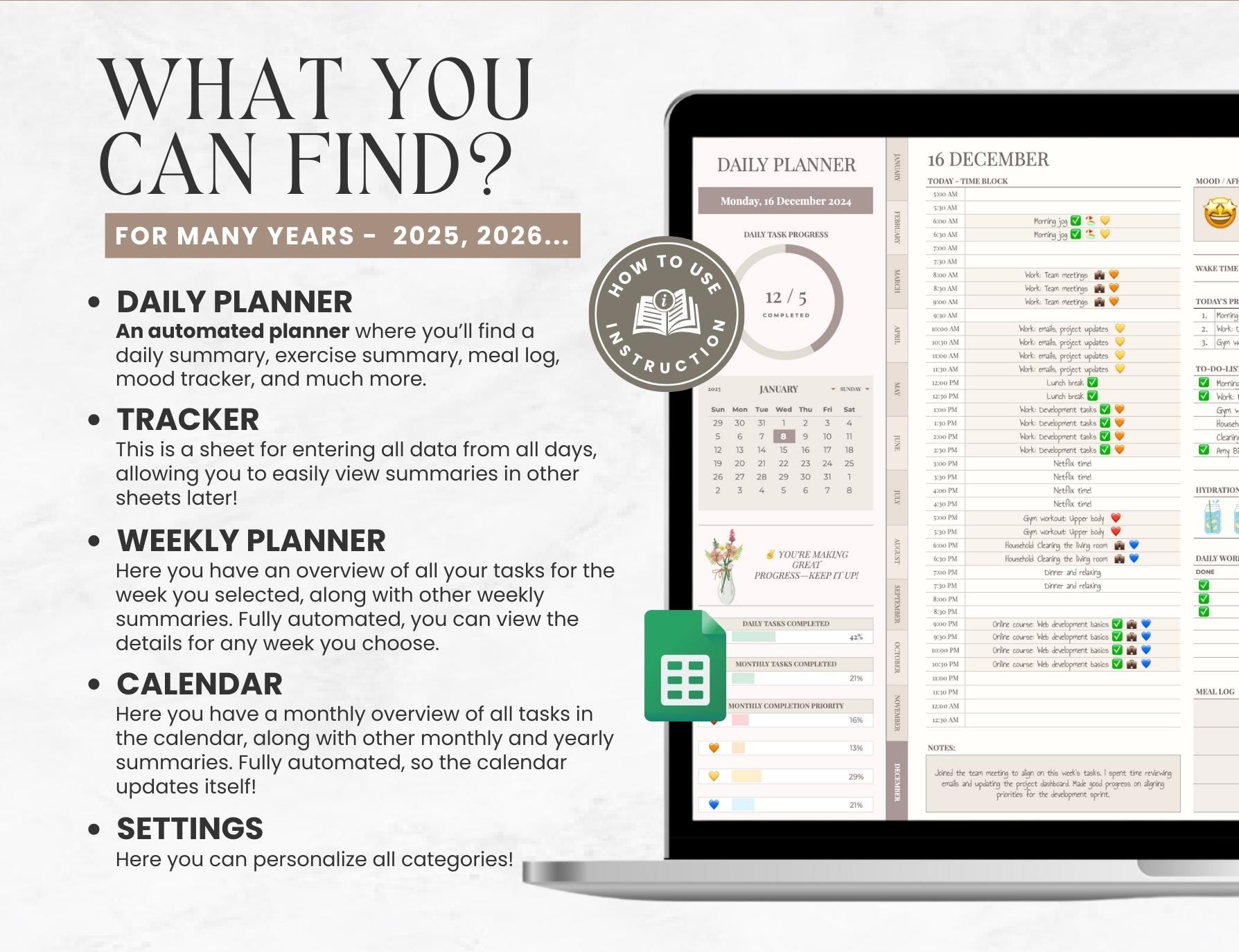 2026 Digital Planner: Ultimate Google Sheets Task Tracker (digital ...