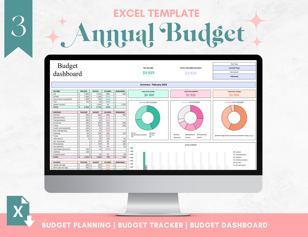 The Ultimate Budget Excel Template | Annual, Monthly Budget Spreadsheet ...