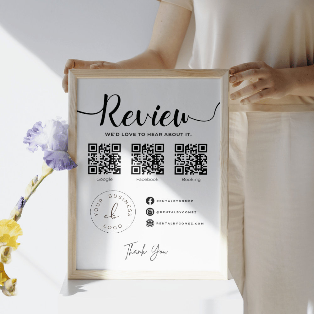 Social Media Sign Editable QR Code Sign Facebook Instagram Sign ...