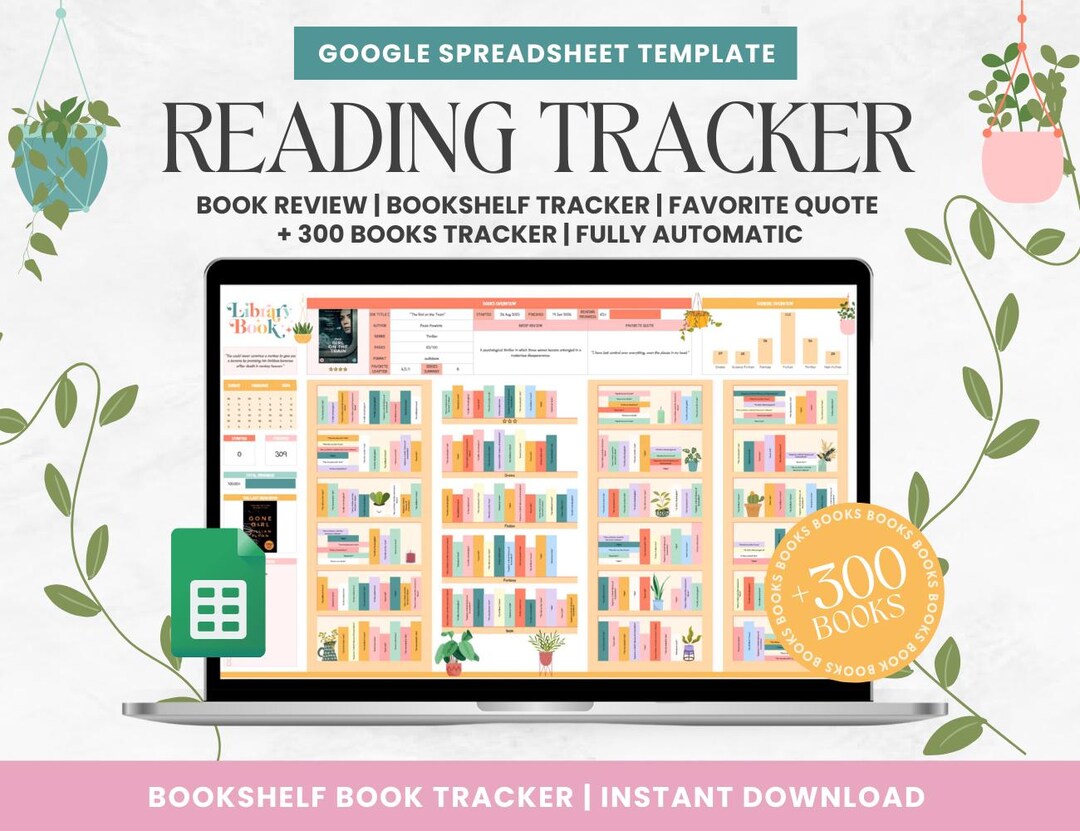 Book Tracker Spreadsheet Template Book Review Ultimate Reading Tracker ...