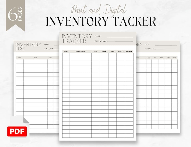 Track Inventory for Small Business, Inventory Tracker, Inventory Log ...