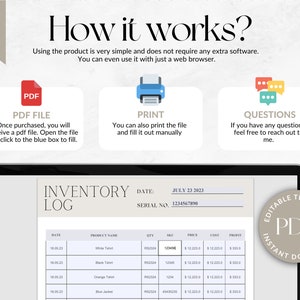 Track Inventory for Small Business, Inventory Tracker, Inventory Log ...