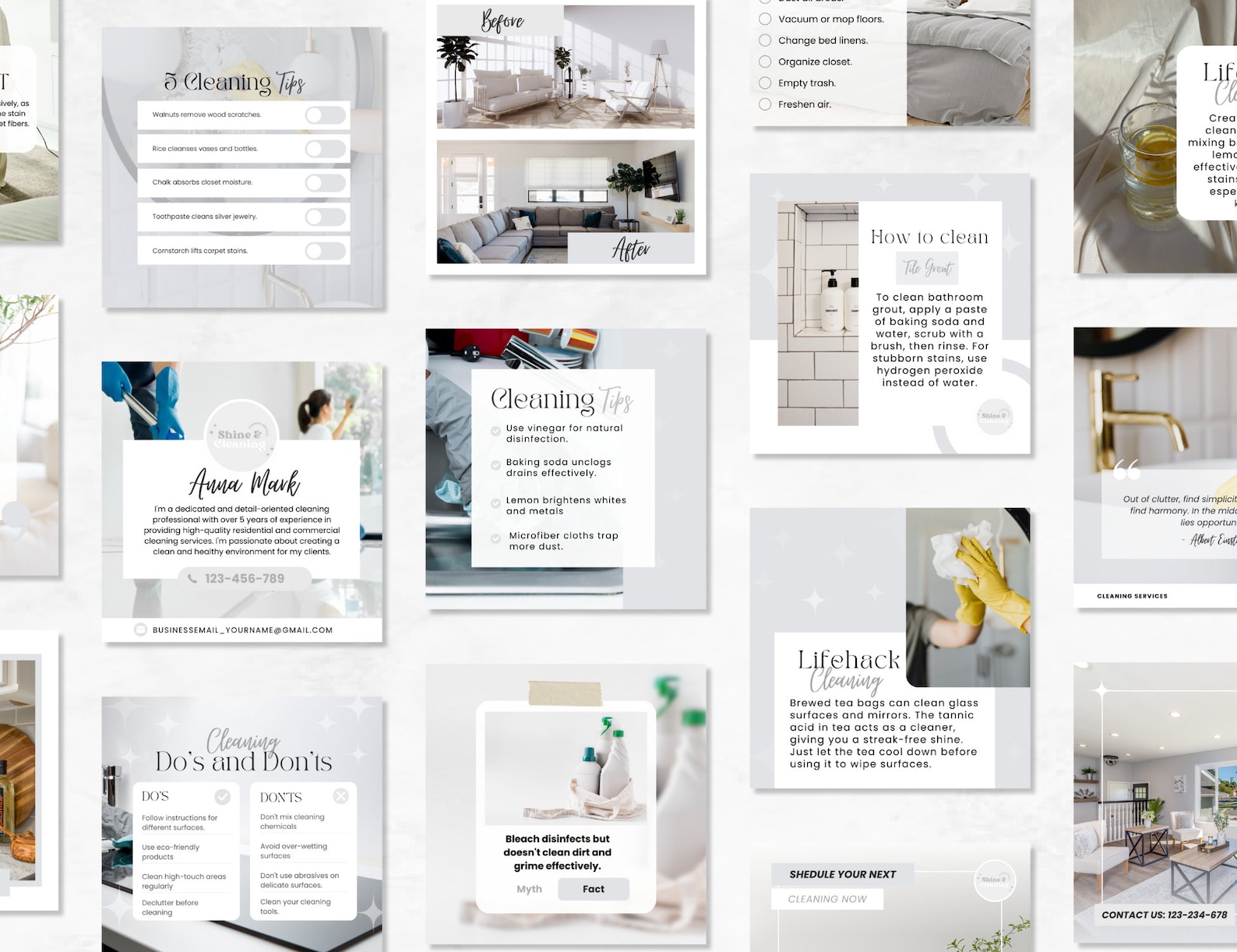 Cleaning Business Instagram Templates 150 Cleaning Service Instagram ...