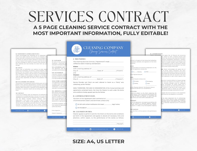 Cleaning Service Forms Bundle Cleaning Intake Form Cleaning Company ...