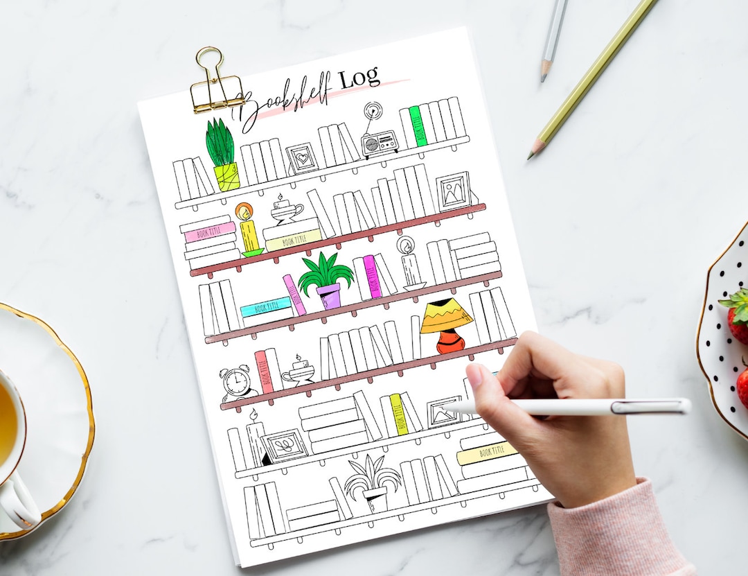 Bookshelf Reading Log: Printable Book Tracker (A4, A5, Letter, Half ...