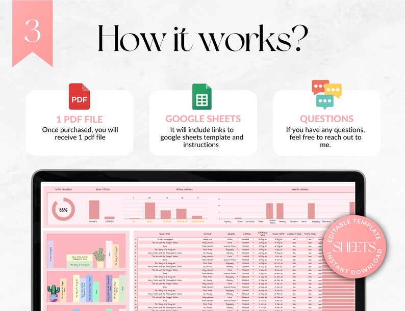 Reading Log: Google Sheets Book Tracker (digital Download) - Etsy