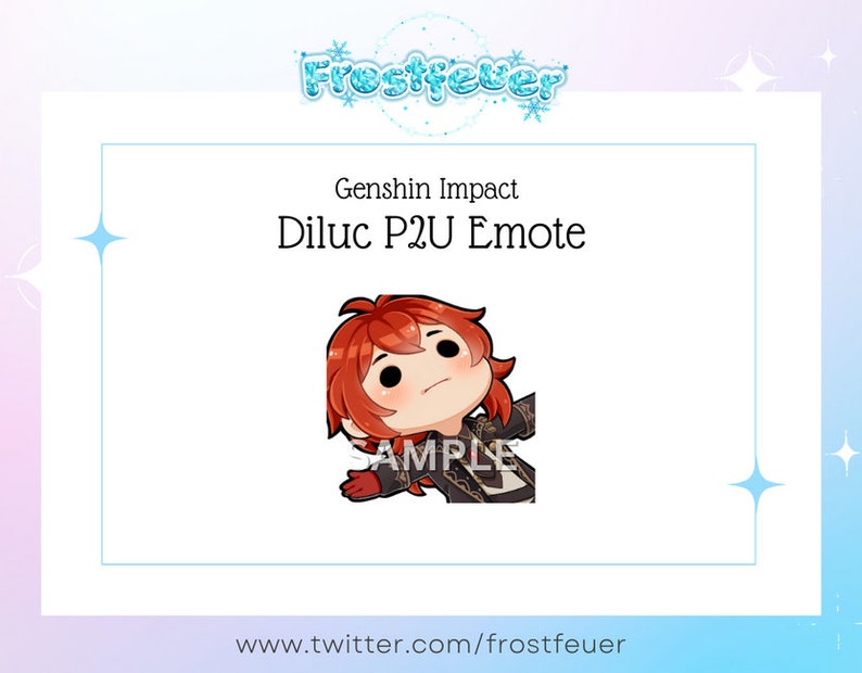 P2U Emote - Genshin Impact - Diluc Lost (for Twitch/discord/youtube) - Etsy