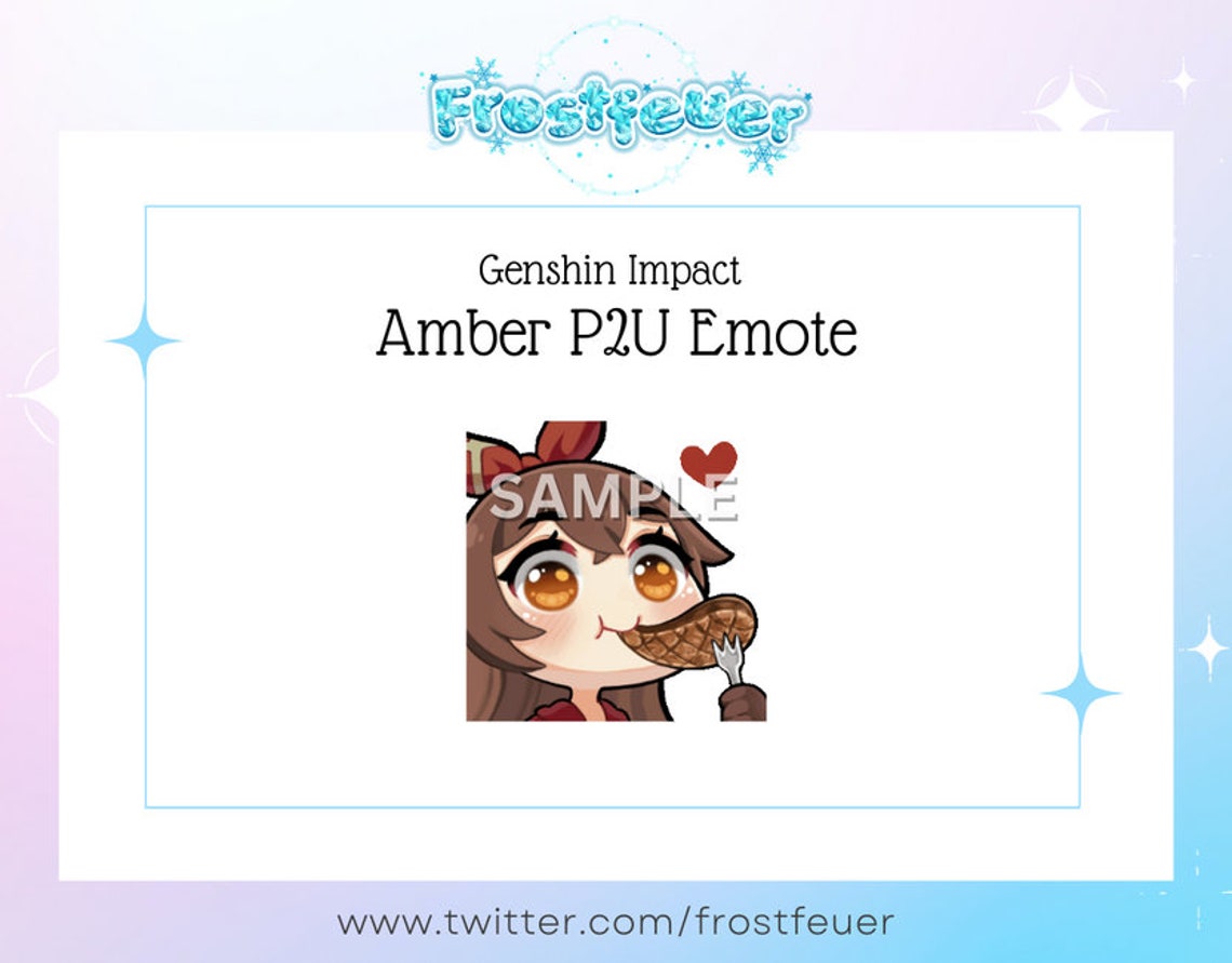P2U Emote animated Genshin Impact Amber Steak for Twitch/discord - Etsy
