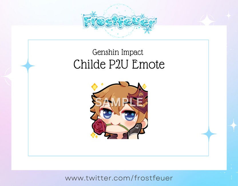 P2U Emote - Genshin Impact - Childe Tartaglia Rose (for Twitch/discord ...