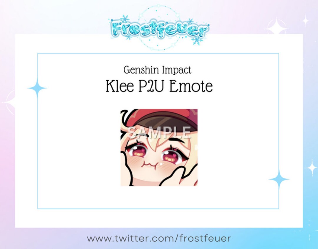 P2U Emote Genshin Impact Klee Squish for Twitch/discord/youtube - Etsy