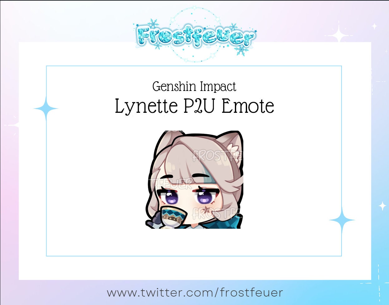 P2U Emote - Genshin Impact - Lynette Sip (streamer Premade Emote for Twitch / Discord / Youtube ...