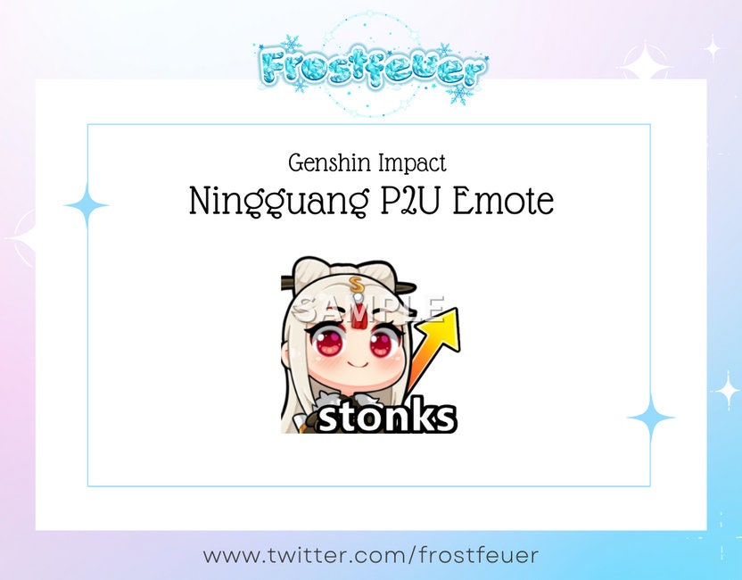 P2U Emote Genshin Impact Ningguang Stonks for Twitch/discord/youtube - Etsy