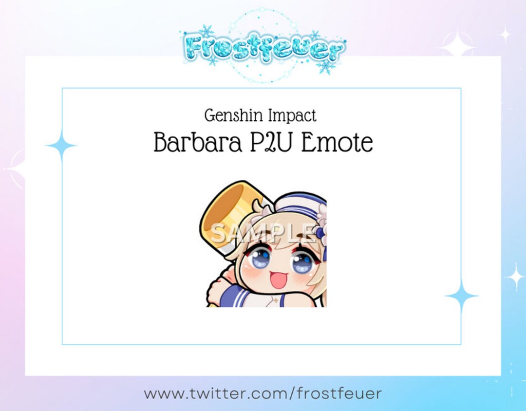P2U Emote Genshin Impact Barbara Bonk for Twitch/discord/youtube - Etsy