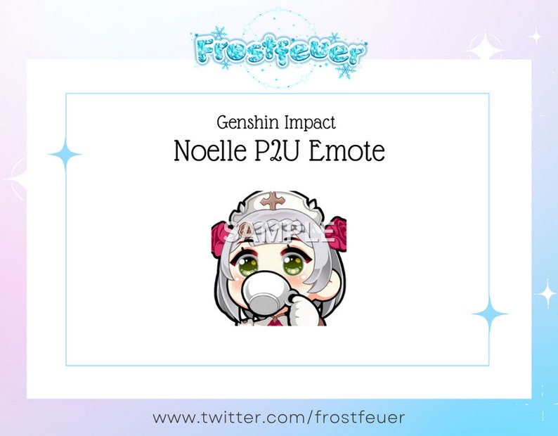 P2U Emote - Genshin Impact - Noelle Sip (for Twitch/discord/youtube) - Etsy