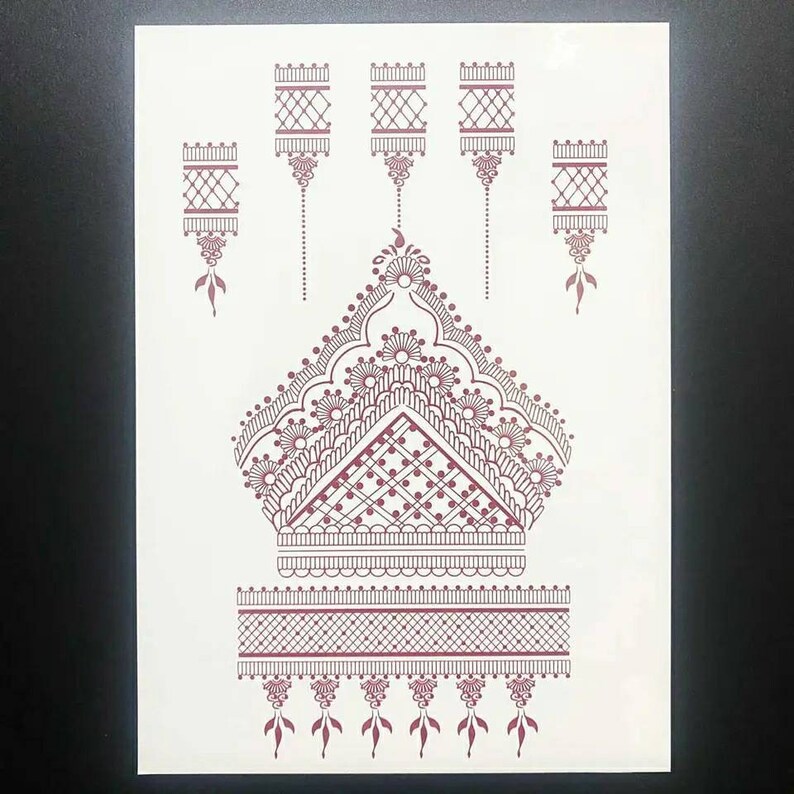 9 Sheets Temporary Henna Mendi Sticker Tattoos Eid Diwali Nikkah ...