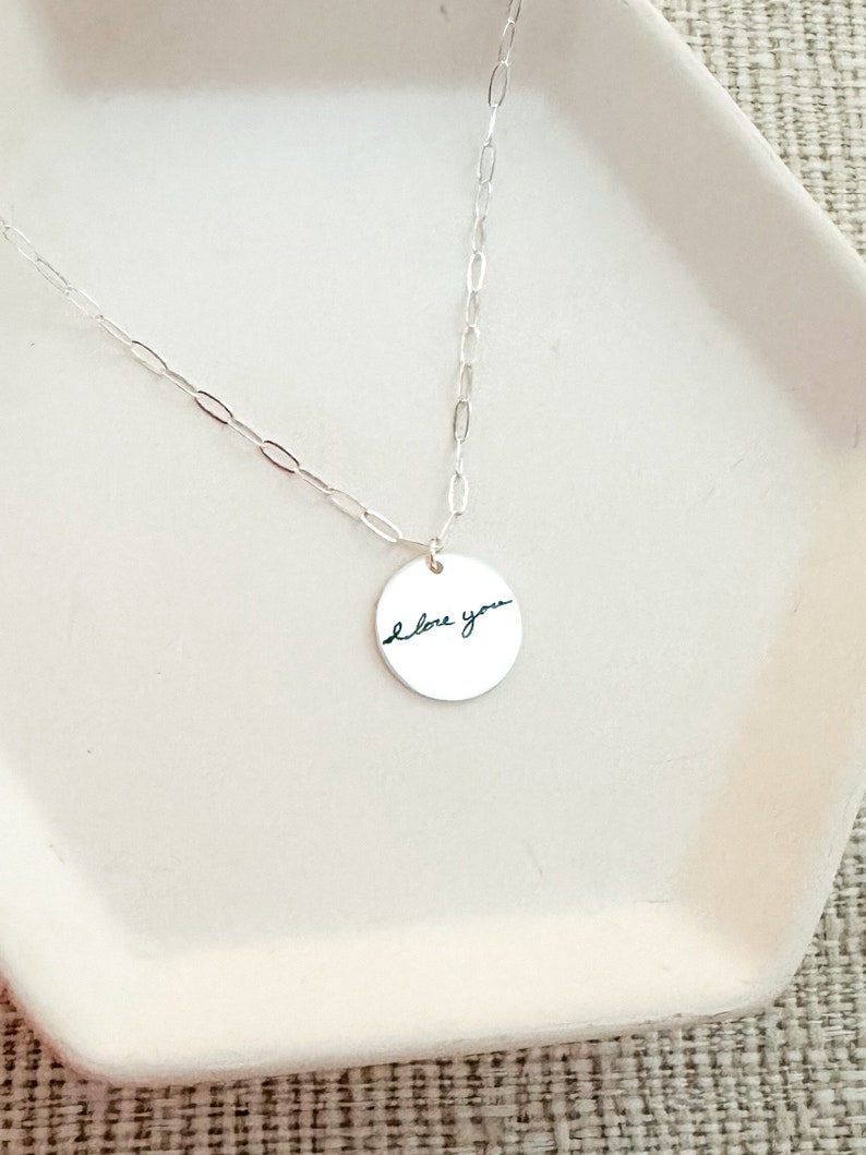 Handwriting Necklace, Engraved Personalized Love Note Pendant, Custom ...