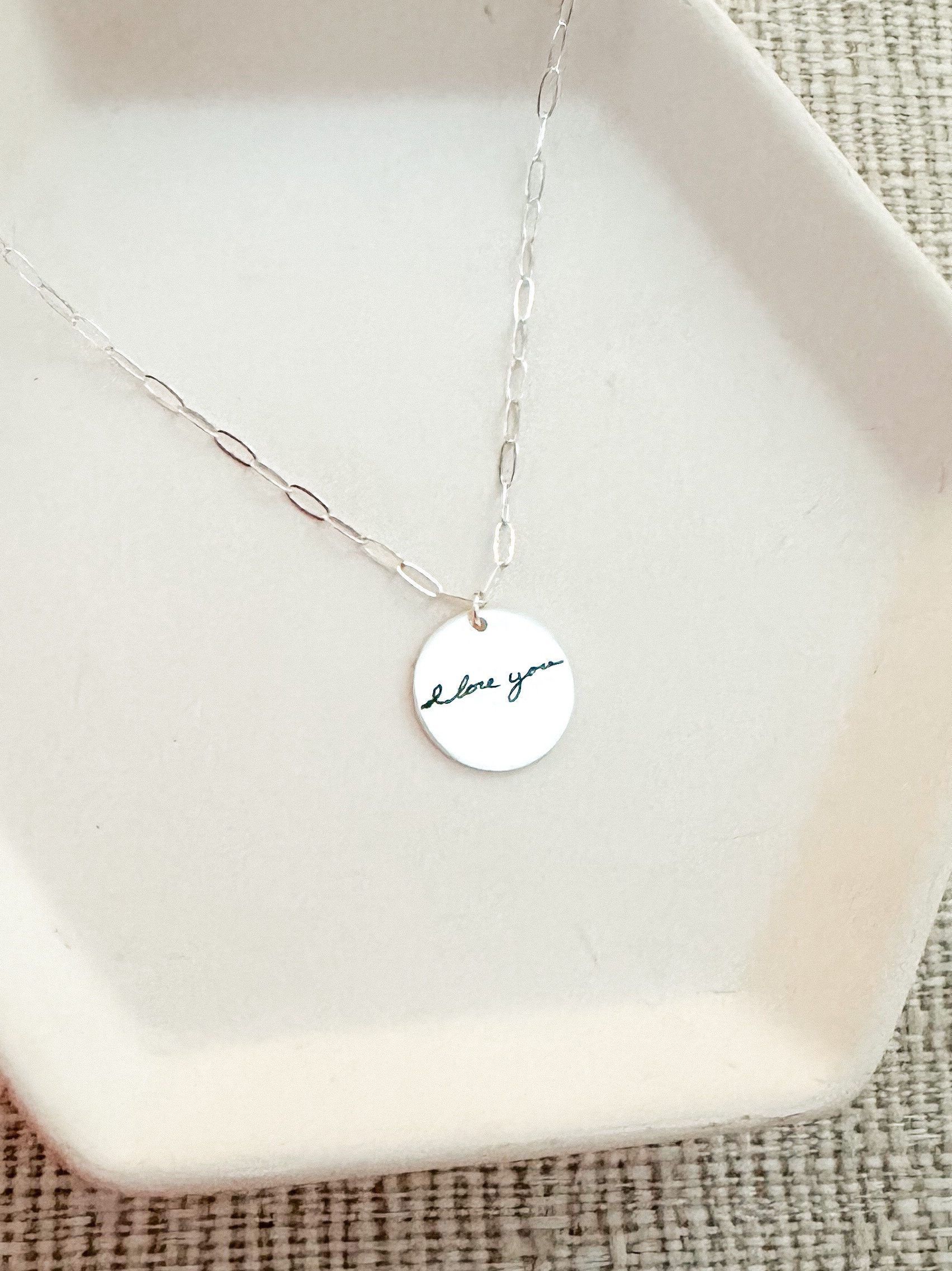 Engraved Handwriting Necklace: Personalized Love Note Pendant - Etsy