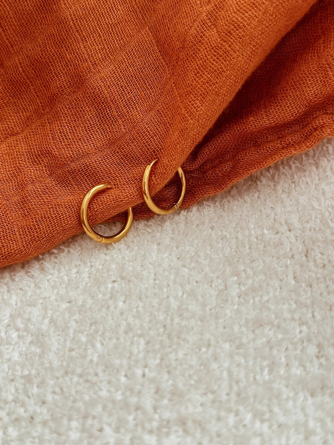 Minimal Gold Hoop Earrings • Dainty Everyday Hoops • Birthstone Charm ...