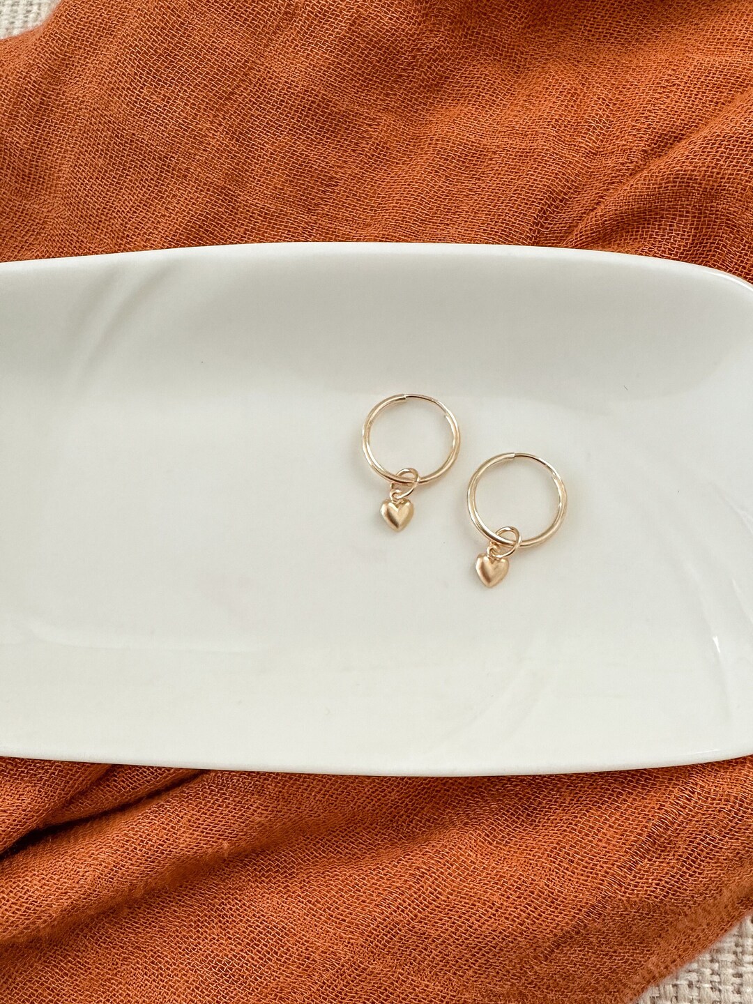 Heart Charm Hoops, Endless Hoops, Endless Hoop Earrings, Gold Hoops ...