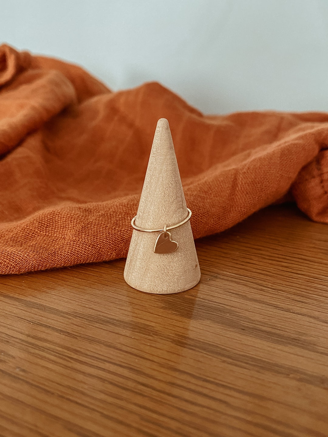 Heart Ring | Heart Charm Ring | Personalized Heart Ring | Heart Dangle ...